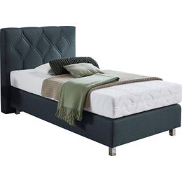 Boxspringbett, B:115cm L:210cm, grau, Westfalia Schlafkomfort, Bezug Bett: Microvelours (100% Polyester) oder Feinstruktur (100% Polyester);Bezug