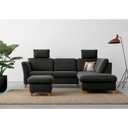 Ecksofa Home Affaire, B:252cm H:86cm T:213cm, grau, 95% Polyester, 5% Polyamid, Wohnzimmer, Sofas, "Trelleborg L-Form", wahlweise mit Bettfunktion