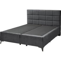 Boxspringbett, B:183cm L:210cm, schwarz, ED EXCITING DESIGN, 100% Polyester, Komplettbetten, "Navarra", wahlweise mit Matratze