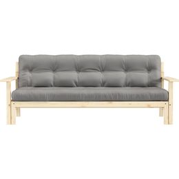 Schlafsofa Karup Design, B:190cm H:14cm T:92cm, grau, Kinderzimmer, Sofas, "Unwind", Mit Holzstruktur, inkl. Futonmatratze, Liegefläche 130x190 cm