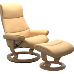 Relaxsessel stressless, B:78cm H:105cm T:78cm, gelb, Wohnzimmer, Sessel, "View", mit Classic Base, Größe S,Gestell Eiche