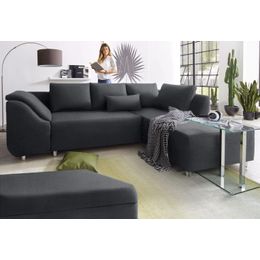 Ecksofa Collection AB, B:256cm H:87cm T:165cm, grau, Microfaser PRIMABELLE (100% Polyester) / Struktur (80% Polyester, 20% Acryl);Struktur (80%