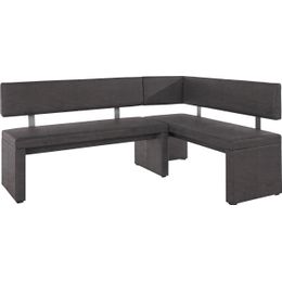Eckbank Home Affaire, B:190cm H:90cm T:140cm, schwarz, Holzwerkstoff, Massivholz, Esszimmer, Sitzbänke, "Charissa", in 3 Größen, verschiedene