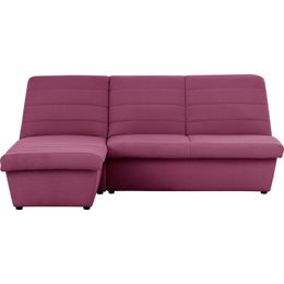 Ecksofa, B:214cm H:92cm T:168cm, rosa, LOOKS by Wolfgang Joop, 100% Polyester, Wohnzimmer, Sofas, "LOOKS VIII L-Form", Quersteppung, ohne Armlehnen,