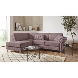 Sit & More Ecksofa SIT & MORE, B:254cm H:89cm T:190cm, grau, Wohnzimmer, Sofas, "Clio L-Form", wahlweise mit Bettfunktion und Bettkasten, inklusive Federkern