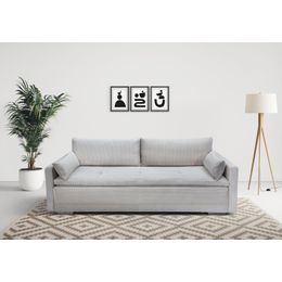Schlafsofa Inosign, B:218cm T:96cm, beige, 100%Polyester, Kinderzimmer, Sofas, "Andrea", mit Boxspringaufbau, Bettfunktion & Bettkasten,