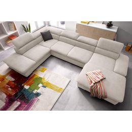 Sit & More Wohnlandschaft SIT & MORE, B:350cm H:94cm T:226cm, grau, Struktur fein (97% Polyester, 3% Polyamid);Luxus-Microfaser ALTARA NUBUCK (95% Polyester, 5%