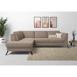 Sit & More Ecksofa SIT & MORE, B:248cm H:88cm T:201cm, grau, 98% Polyester 2%Polyamid, Wohnzimmer, Sofas, "Olsen L-Form", inklusive Sitztiefenverstellung,