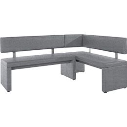 Eckbank Home Affaire, B:210cm H:90cm T:140cm, grau, Holzwerkstoff, Massivholz, Esszimmer, Sitzbänke, "Charissa", in 3 Größen, verschiedene Qualitäten