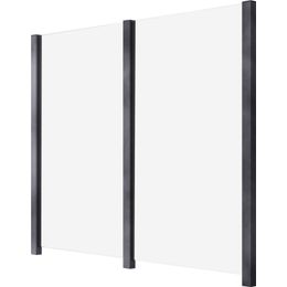 STAKET PRO Zaun, Pfosten: 3 Stk., grau, Zaunelemente, Glaszaun, Gesamtl&auml;nge: 2,29 m, 3 Pfosten