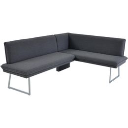K+w Komfort & Wohnen Eckbank, H:86cm T:60cm, grau, K+W KOMFORT & WOHNEN, Esszimmer, Sitzbänke, mit Sattlernaht und schmaler Kufe, langer Schenkel rechts oder links