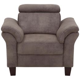 Sessel Home Affaire, B:101cm H:84cm T:93cm, grau, Luxus-Microfaser (100% Polyester);Luxus-Microfaser Lederoptik (100% Polyester), ;Struktur fein