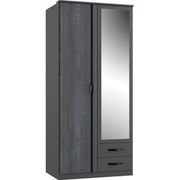 Kleiderschrank wimex, B:90cm H:198cm T:58cm, grau, Schlafzimmer, Schränke, "Duo"