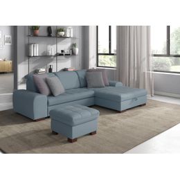 Sit & More Ecksofa SIT & MORE, B:275cm H:82cm T:173cm, blau, Luxus-Microfaser ALTARA NUBUCK (100% Polyester);Soft clean (98% Polyester, 2% Polyamid);Struktur