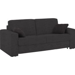 Schlafsofa Home Affaire, B:200cm H:85cm T:100cm, schwarz, Struktur/Luxus-Microfaser (100% Polyester);Struktur fein ( 100% Polyester), Wohnzimmer,