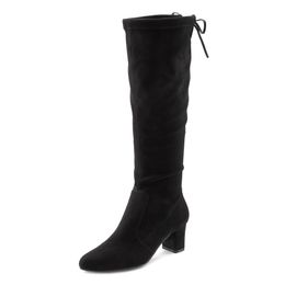 Lascana Damen Schlupfstiefel, Gr. 40, schwarz, Obermaterial: 100% Textilmaterial. Decksohle: 100% Lederimitat. Futter: 100% Textilmaterial.