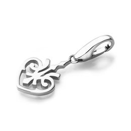 Damen Charm Herz "Herz mit good karma Symbol, Silber 925", silber, Giorgio Martello MILANO, Silber 925 (Sterlingsilber), Charms