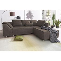 Ecksofa Collection AB, B:256cm H:87cm T:165cm, braun, Microfaser PRIMABELLE (100% Polyester) / Struktur (80% Polyester, 20% Acryl);Struktur (80%