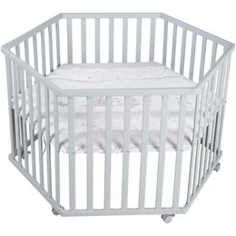 Roba Baby Laufgitter "Sternenzauber, taupe, 6-eckig", grau, Laufst&auml;lle, mit Stoffeinlage