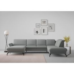 Sit & More Wohnlandschaft SIT & MORE, B:338cm H:84cm T:207cm, grau, Sofas, "Fashion U-Form", wahlweise mit Kopfteilverstellung, Vorziehsitz, motorisch,