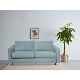 Schlafsofa Home Affaire, B:188cm H:90cm T:98cm, blau, 100% Polyester, Wohnzimmer, Sofas, "Virming", Dauerschlaf-Funktion mit Unterfederung und