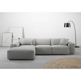 Ecksofa Andas, B:294cm H:71cm T:191cm, grau, 100% Polyester, Wohnzimmer, Sofas, "Glimminge auch in Breitcord, Feincord, Bouclé + Easy care-Bezug",