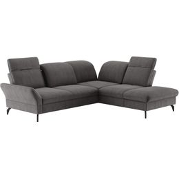 Sit & More Ecksofa SIT & MORE, B:288cm H:88cm T:242cm, grau, 90% Polyester, 10% Polyamid, Wohnzimmer, Sofas, "Leandro L-Form", Wahlweise mit Bett-, Kopfteil -