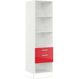 Seitenschrank IMPULS K&Uuml;CHEN, B:60cm H:205,1cm T:57,9cm, rot, Holzwerkstoff, K&uuml;che, Schr&auml;nke, ""Turin", Breite/H&ouml;he: 60/205,1 cm, mit Soft-Close",