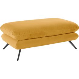 Hockerbank 3C CANDY, B:120cm H:45cm T:60cm, gelb, Samt-Optik (100% Polyester), Hocker, "Beatrice", mit modernem Polsteraufbau, auch in Breitcord,