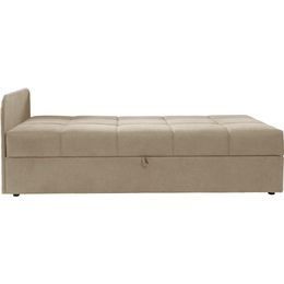 Schlafsofa Alina, B:205cm H:73cm T:91cm, beige, Chenille EQE (100% Polyester), Kinderzimmer, Sofas, "Marla", inkl. Stauraum, Armlehne wahlweise links