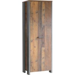 Garderobenschrank FORTE, B:67cm H:201,5cm T:41,6cm, grau, Holzwerkstoff, Flur, Schränke, "Clif", Höhe ca. 200 cm