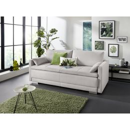 Schlafsofa Inosign, B:218cm H:97cm T:96cm, grau, Microfaser PRIMABELLE (100% Polyester);Struktur fein (100% Polyester);Samtoptik (100% Polyester),