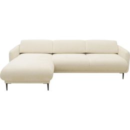 Ecksofa Andas, B:269cm H:73cm T:156cm, beige, 100% Polyester, Wohnzimmer, Sofas, "Skovsende Sitzbreite 245 cm, Rückenlehne stufenlos hochklappbar