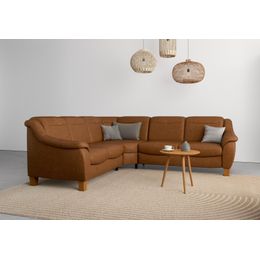 Ecksofa Home Affaire, B:270cm T:250cm, braun, 100% Polyester, Wohnzimmer, Sofas, "Caldera L-Form", Federkern, wahlweise mit Kopfteilverstellung,