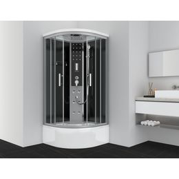 Komplettdusche Sanotechnik, B:90cm H:215cm T:90cm, schwarz, Duschkabinen, "Komplettduschkabine VITA", Ma&szlig;e: 90x90x215cm