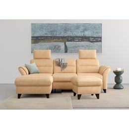 Sit & More Ecksofa SIT & MORE, B:250cm H:87cm T:163cm, braun, 100% Polyester, Wohnzimmer, Sofas, "Mellum L-Form", Federkern, wahlweise mit Bettfunktion,