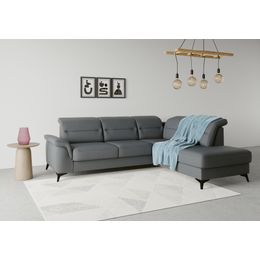 Sit & More Ecksofa SIT & MORE, B:251cm H:85cm T:220cm, grau, 98% Polyester, 2% Polyamid, Wohnzimmer, Sofas, "Sinatra L-Form", mit Ottomane, optional mit
