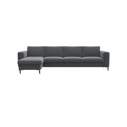 Ecksofa FLEXLUX, B:295cm H:85cm T:159cm, grau, 100% Polyester, Wohnzimmer, Sofas, "Fiore, L-Form", breite Armlehnen, Kaltschaum, Füße Alu+schwarz