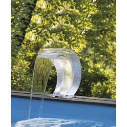 Poolwasserfall Ubbink, B:30cm H:54cm L:32cm, transparent, Kunststoff, Wasserspeier, "Mamba Acryl LED", transparent