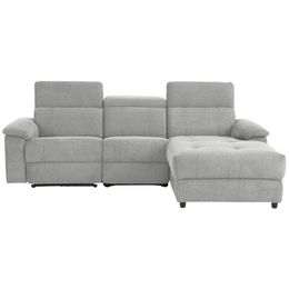 Ecksofa Home Affaire, B:252cm T:164cm, grau, Webstoff (95% Polyester/5% Nylon), Wohnzimmer, Sofas, "Binado, L-Form", mit manueller oder elektrischer
