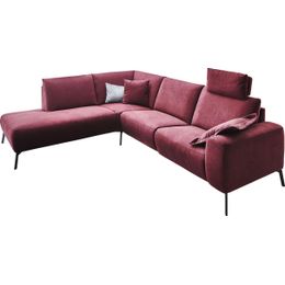 Ecksofa Inosign, B:263cm H:85cm T:90cm, rot, Luxus-Microfaser weich (98% Polyester, 2% Nylon);Easy Care (100% Polyester), Wohnzimmer, Sofas, "Bellini