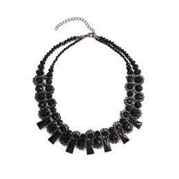 Damen Kette mit Anh&auml;nger "Nicola", schwarz, Basic, Collezione Alessandro, Glas, Halsketten, hochwertige facettierte Glasperlen