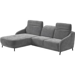 Sit & More Ecksofa SIT & MORE, B:271cm H:93cm T:191cm, grau, 100% Polyester, Wohnzimmer, Sofas, "Blues L-Form", wahlweise mit Klapptisch und USB