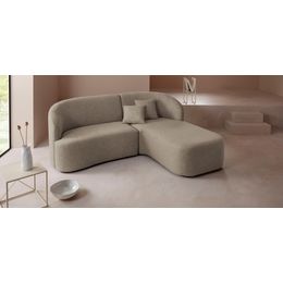Ecksofa, B:200cm H:87cm T:165cm, beige, LeGer Home by Lena Gercke, Struktur fein 100% Polyester);Samtoptik (100% Polyester);Bouclé (100% Polyester),