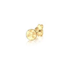 Elli Damen Single-Ohrstecker "Single Ohrstecker Pl&auml;ttchen Strukturiert 925 Silber", gold, Silber 925 (Sterlingsilber), Ohrringe