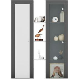 Aufsatzschrank Inosign, B:102cm H:141cm T:27cm, grau, FSC-zertifizierter Holzwerkstoff, Schr&auml;nke, "Cano"