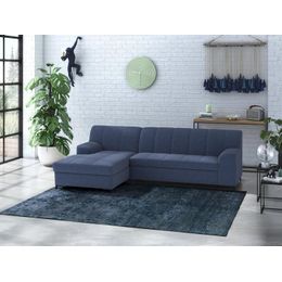Ecksofa Inosign, B:239cm H:75cm T:152cm, blau, 100% Polyester, Wohnzimmer, Sofas, "Balme L-Form", Inkl. Zierkissen, wahlweise mit Bettfunktion