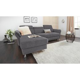 Sit & More Ecksofa SIT & MORE, B:259cm H:97cm T:172cm, grau, Flachgewebe (90% Polyester, 10% Polyamid);Luxus-Microfaser (100% Polyester);Struktur (100%