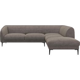 Ecksofa FLEXLUX, B:268cm H:74cm T:209cm, braun, 85% Polyester/15%Polyamide, Wohnzimmer, Sofas, "Belle Designsofa, L-Form, B/T 268/209 cm",