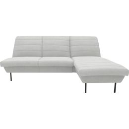 Ecksofa, B:214cm H:92cm T:168cm, silber, LOOKS by Wolfgang Joop, 100% Polyester, Wohnzimmer, Sofas, "LOOKS IX L-Form", Quersteppung, ohne Armlehnen
